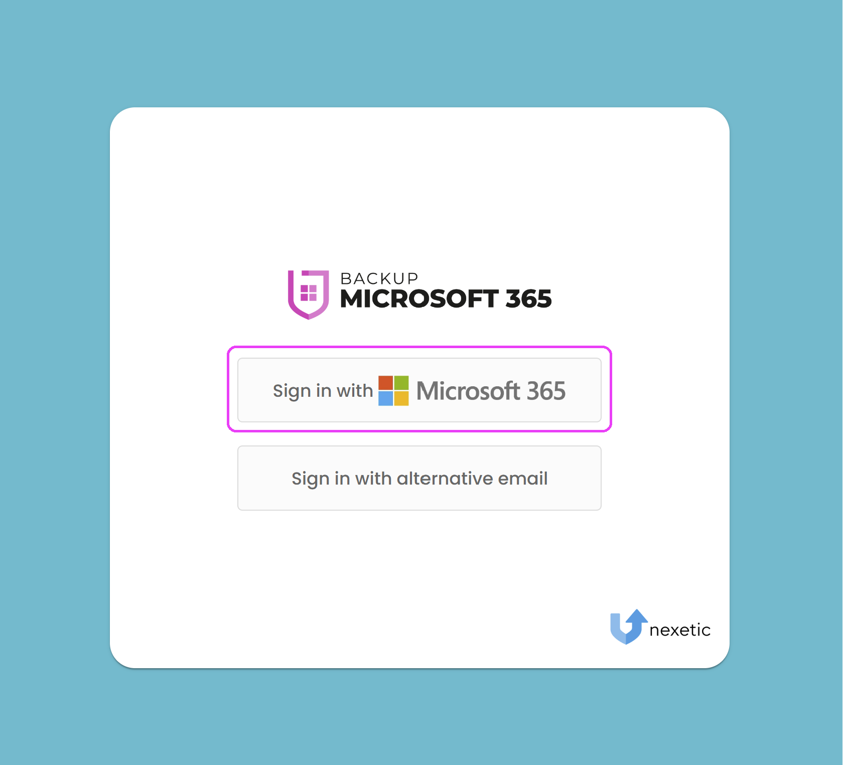 How to activate backups for Nexetic Backup Microsoft 365 – Nexetic Support