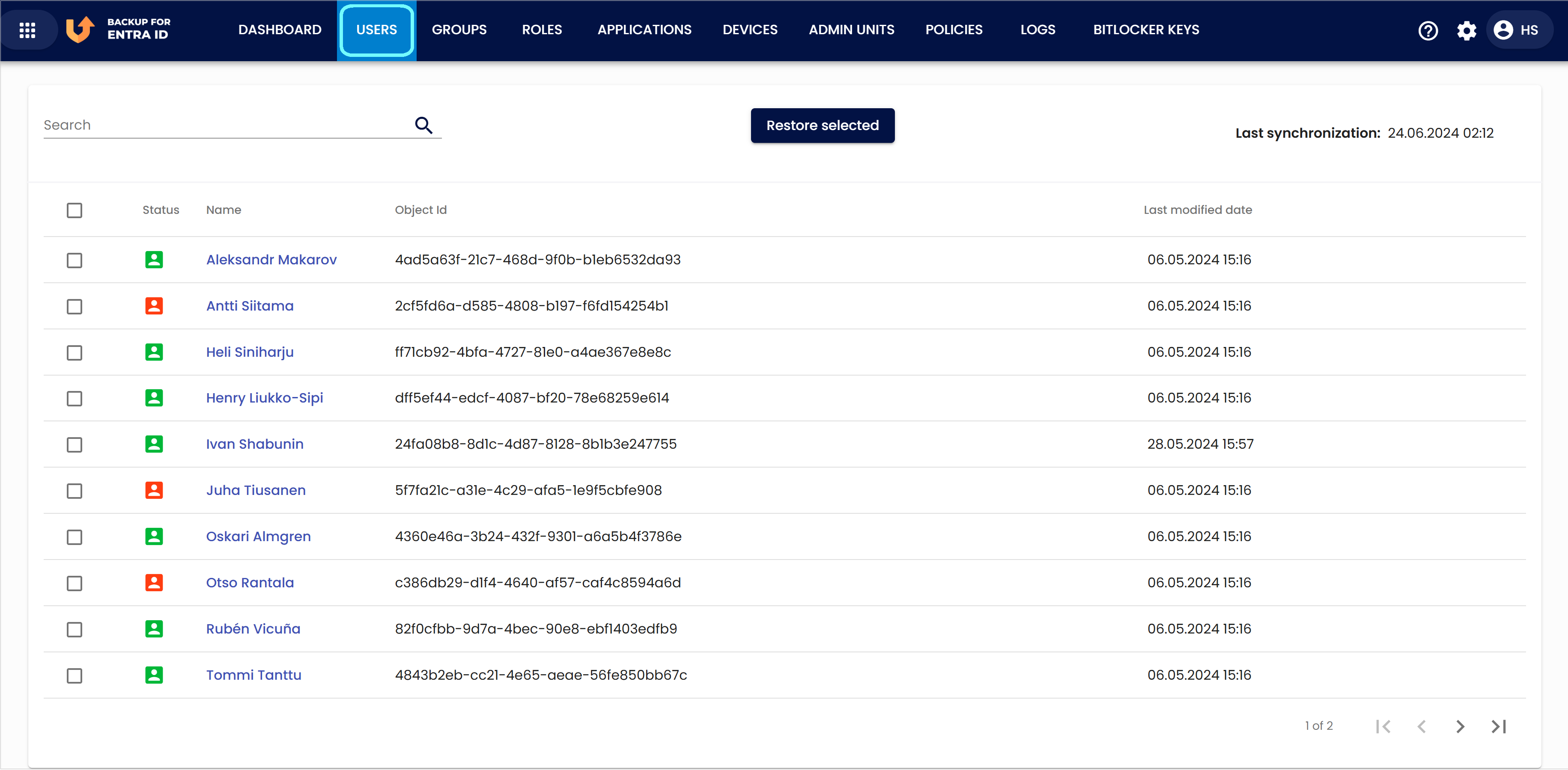 How to restore Users from Entra ID backup – Nexetic Support